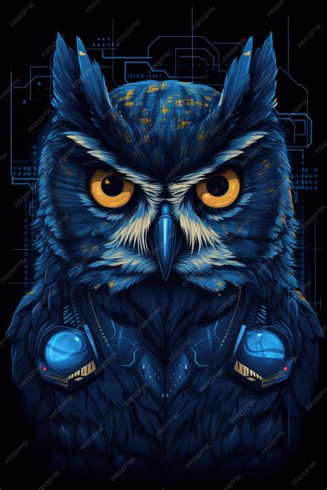 Premium Ai Image Smart Owl Glasses Hacking Coding Matrix Technology Intelligence Computer