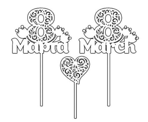 Трафареты на 8 марта для вырезания из бумаги шаблоны распечатать