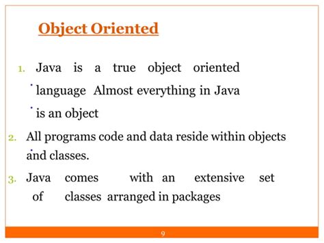 Java Language Features And Explanation With Ex Ppt