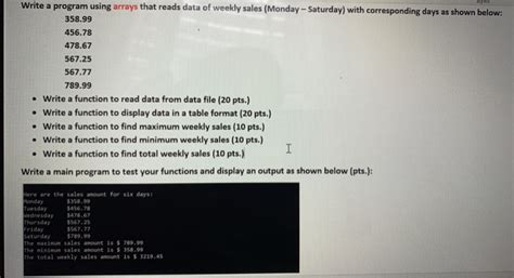 Solved Write A Program Using Arrays That Reads Data Of