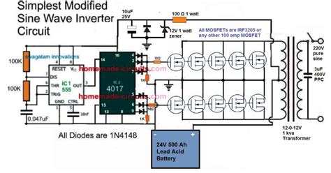 1000w Inverter Transformer Circuit Diagram