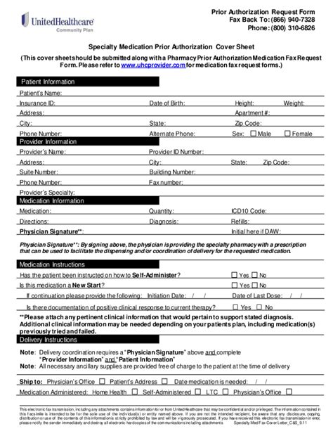 Fillable Online Unitedhealthcare Prior Rx Authorization Form Eforms