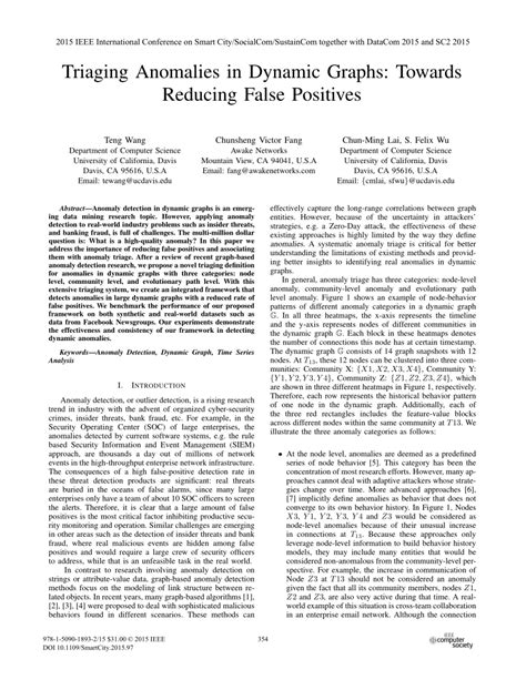 Pdf Triaging Anomalies In Dynamic Graphs Towards Reducing False