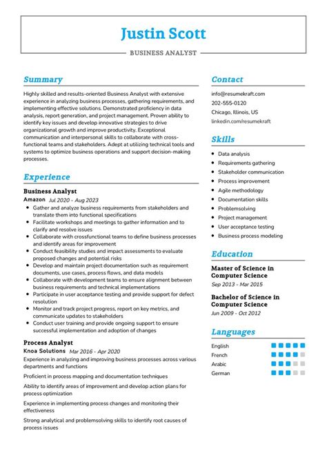 Business Analyst Resume Sample In 2025 Resumekraft