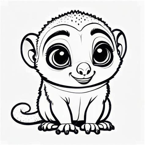 Cuscus Outline Black And White Cute Coloring Book Premium Ai Generated Image