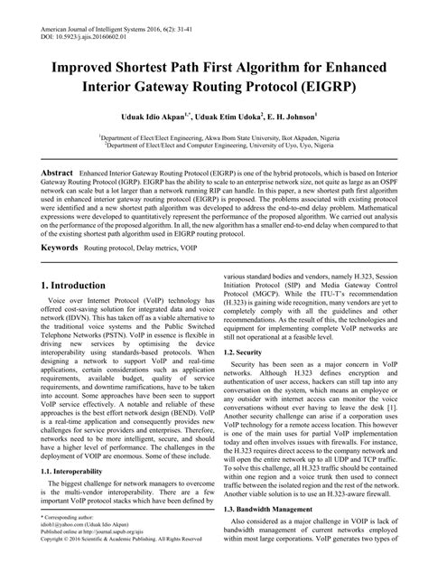 Pdf Improved Shortest Path First Algorithm For Enhanced Interior