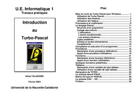 programmation turbo pascal en version windows 7 pdf notice and manuel d