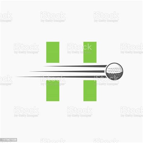 문자 H 골프 로고 디자인 초기 하키 스포츠 아카데미 표지판 클럽 심볼 Championship에 대한 스톡 벡터 아트 및 기타