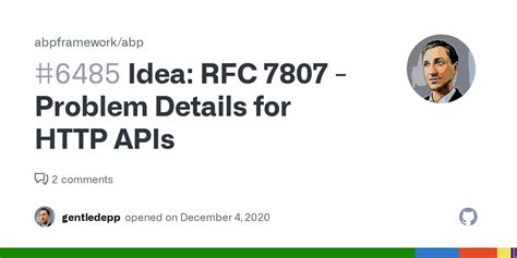 Idea Rfc 7807 Problem Details For Apis · Issue 6485