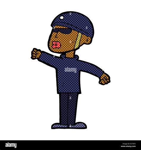 Retro Comic Book Style Cartoon Security Guy Stock Vector Image And Art Alamy