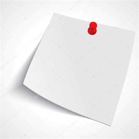 Note Paper With Push Pin Vector Illustration Eps 10 Stock Vector VikaSuh 25631893