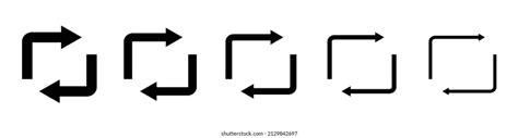 set rotating arrow icons by size stock vector royalty free 2129842697