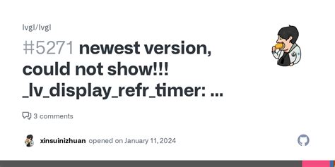 newest version could not show lv display refr timer no draw