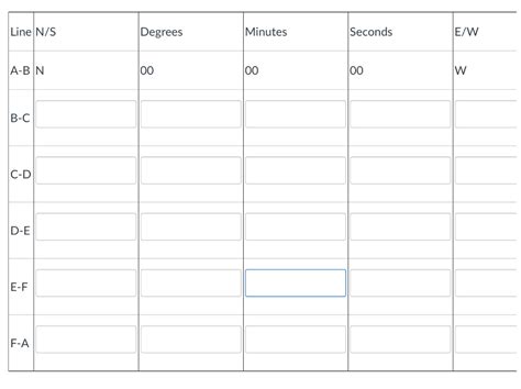 Solved Calculate The Bearings Angle Degrees Minutes Seconds
