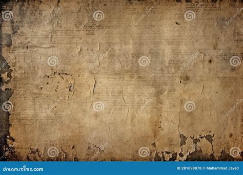 Vintage Document Texture Showcasing Aged Shadowed Edges Stock