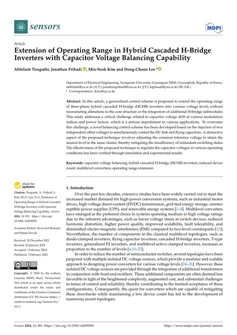 Pdf Extension Of Operating Range In Hybrid Cascaded H Bridge
