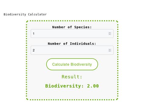 Biodiversity Calculator Your Calculator Home