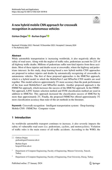 Pdf A New Hybrid Mobile Cnn Approach For Crosswalk Recognition In
