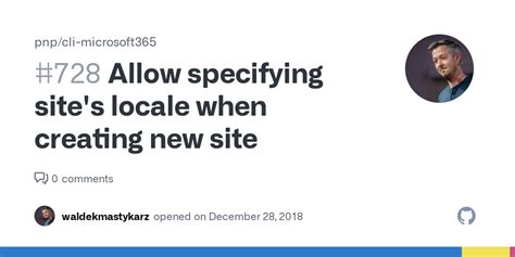 Allow Specifying Sites Locale When Creating New Site · Issue 728