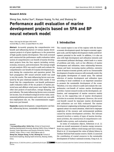 pdf performance audit evaluation of marine development projects based