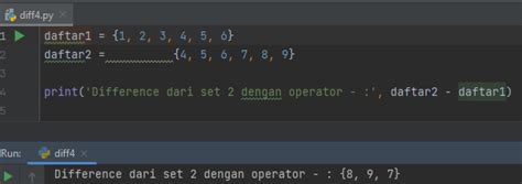 Difference Set Pada Pemrograman Python Pt Proweb Indonesia
