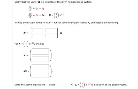 Solved 2 Verify That The Vector X Is A Solution Of The