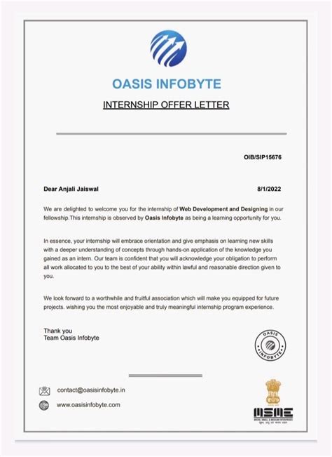 anjali jaiswal on linkedin intern opportunity oasisinfobyte
