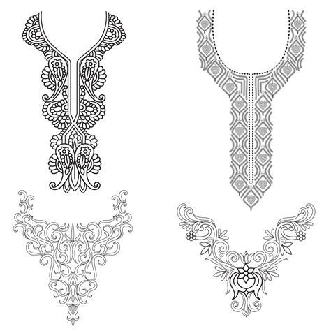 Textile Fabric Neck Design Pattern Traditional Floral Necklace