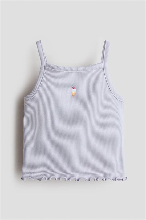 Top Con Spalline Sottili E Ricamo Lillacono Gelato Bambino Handm It