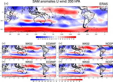 Composites Of Zonal Wind Component Anomalies At 200 Hpa For The Extreme
