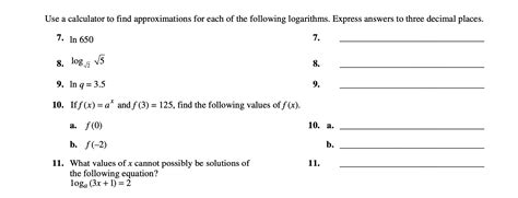 Solved Use A Calculator To Find Approximations For Each Of