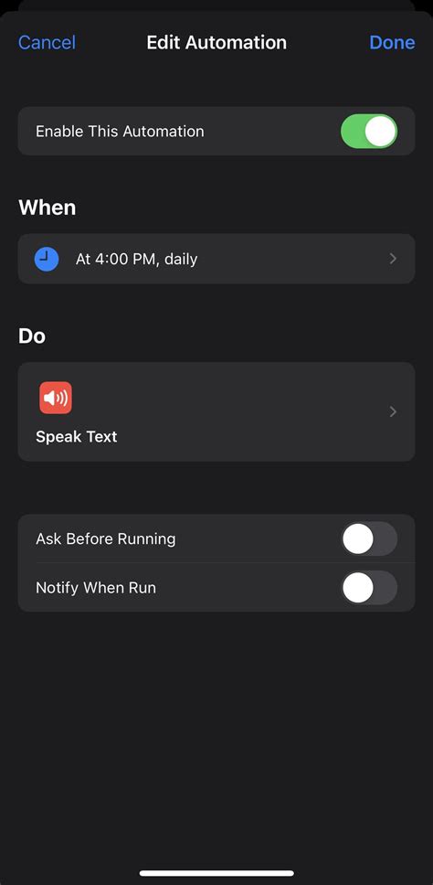 how to make ios speak time every hour r shortcuts