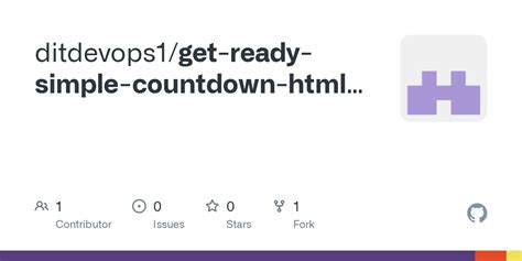 GitHub Ditdevops Get Ready Simple Countdown Html Css Js