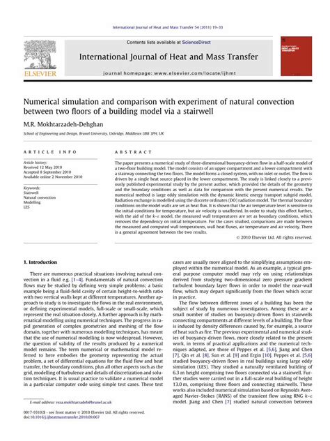 Pdf Numerical Simulation And Comparison With Experiment Of Natural