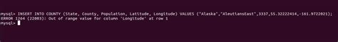 Sql Out Of Range Error While Inserting Into A Mysql Decimal Column