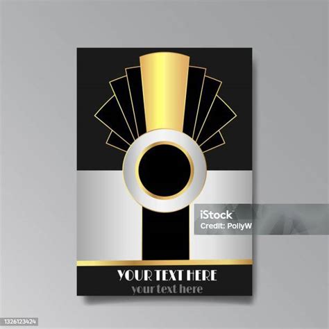 아르 데코 템플릿 골든 블랙 A4 페이지 메뉴 카드 현대 초대 달 별과 아르 데코의 도시 조명 1920 1929 년에 대한 스톡 벡터 아트 및 기타 이미지 Istock