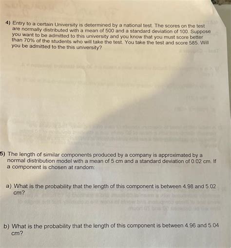 solved 1 x is a normally distributed variable with a mean