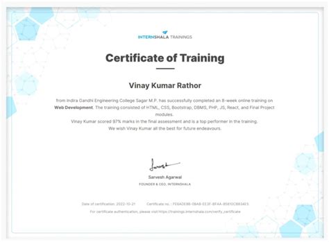 Vinay Kumar Rathor On Linkedin Internshala Web Development Training