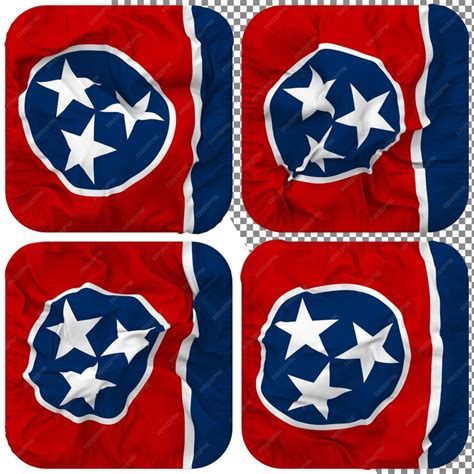Premium Psd State Of Tennessee Flag Squire Shape Isolated Different