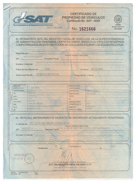 Título De Propiedad De Vehículo Pdf