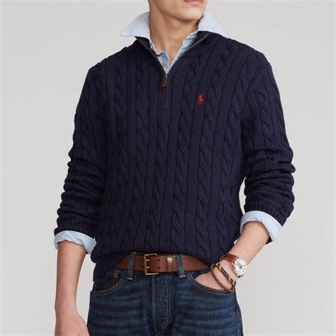 폴로랄프로렌 꽈베기 니트 하프집업 가디건 상품 상세 크로켓