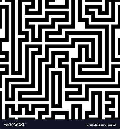 Monochrome Simple Maze Seamless Pattern Royalty Free Vector