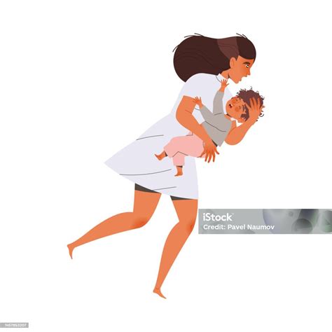 맨발의 여자 난민과 함께 고국을 떠나는 전쟁 분쟁에서 도망치는 망명 벡터 일러스트 레이 션 구걸 사회 문제에 대한 스톡 벡터 아트 및 기타 이미지 구걸 사회 문제 구조