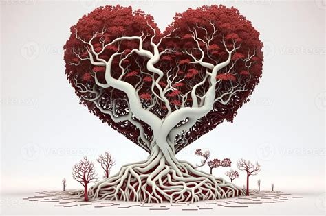 A Heart Shaped Tree With The Roots Forming A Heart Shape Stock Photo At Vecteezy