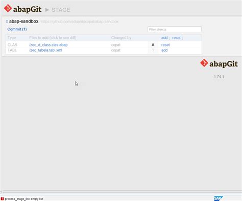 Commiting A Subset Of Changes Fails In SAP GUI For Java Issue 1866