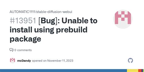 Bug Unable To Install Using Prebuild Package · Issue 13951