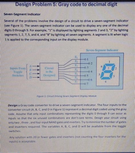 Design Problem 5 Gray Code To Decimal Digit Seven Segment Indicator Several Of The Problems