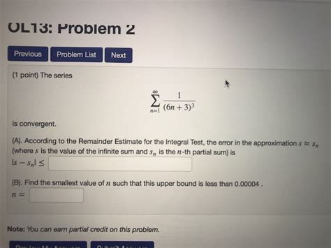 Solved Ol13 Probiem 2 Previous Problem Listnext 1 Point