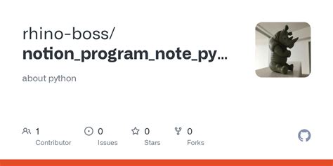 Github Rhino Bossnotionprogramnotepython About Python