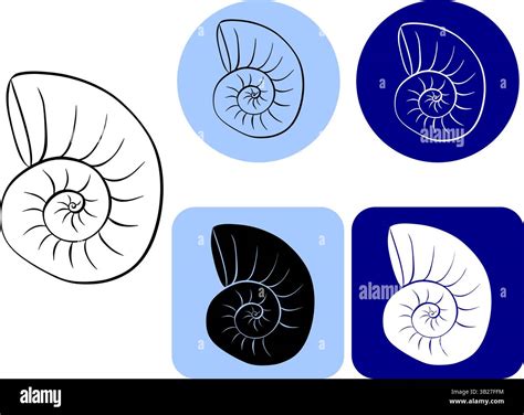 Spiral Seashell Logo Vector Graphic Line Ink Minimalist Shaped Logo